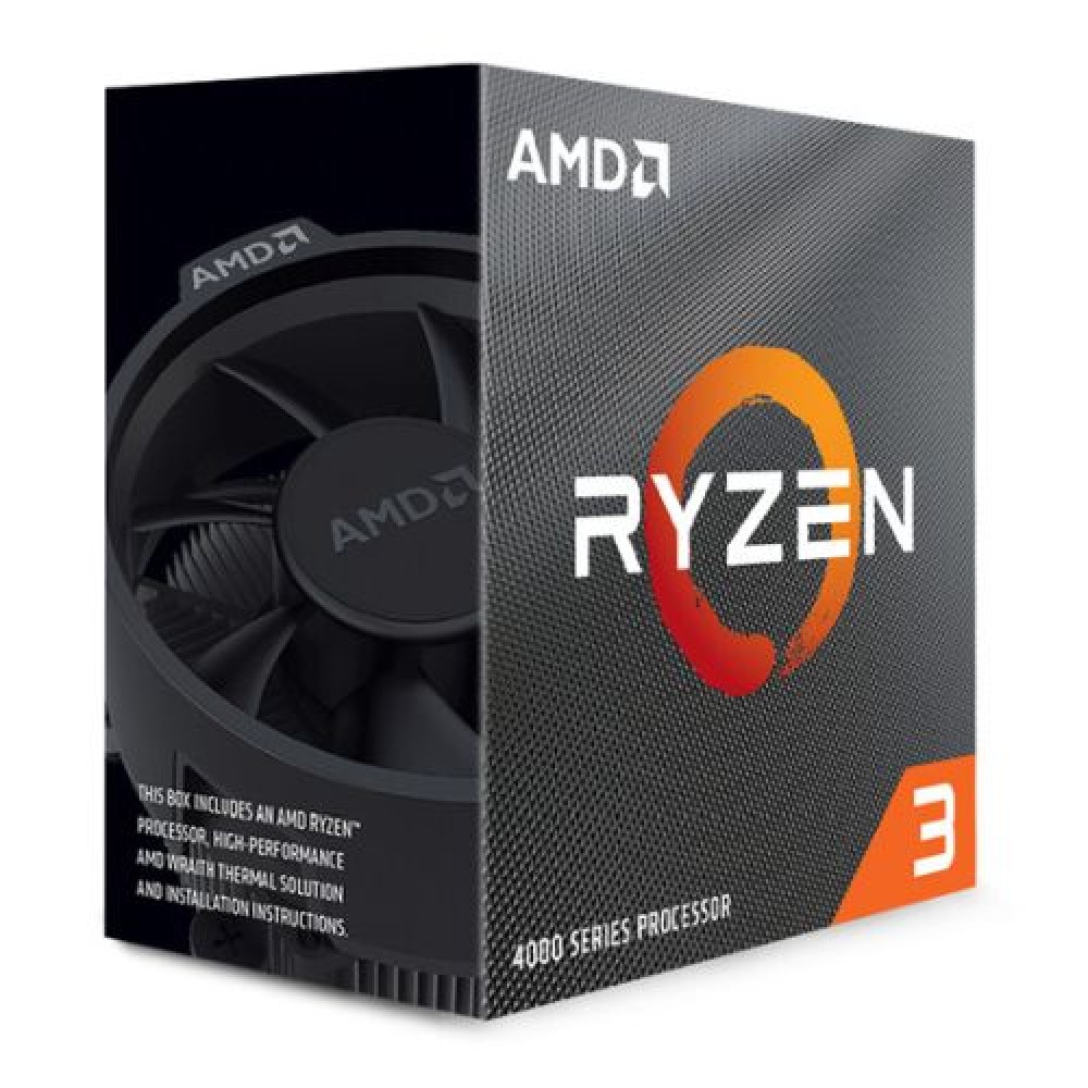 AMD Ryzen 3 4100 CPU with Wraith Stealth Cooler, AM4, 3.8GHz (4.0 Turbo ...