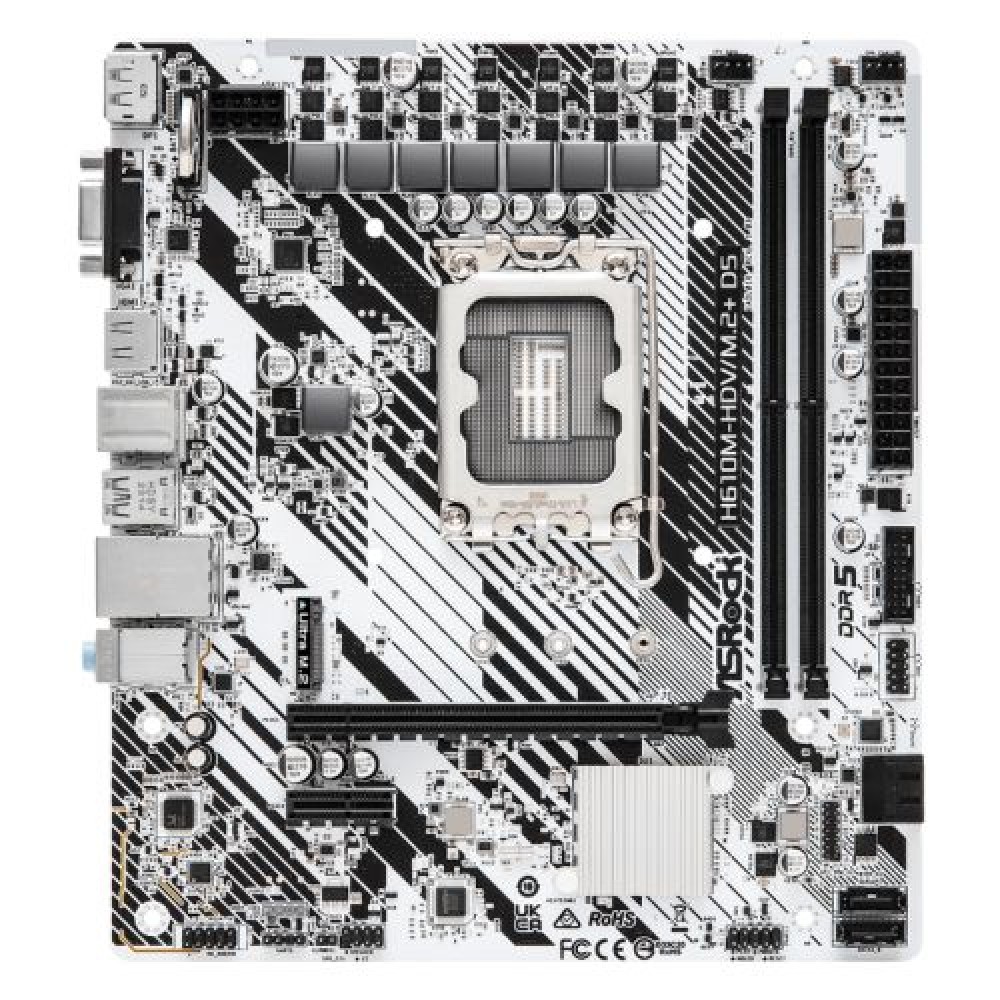 Asrock H610M-HDV/M.2+ D5, Intel H610, 1700, Micro ATX, 2 DDR5, VGA ...