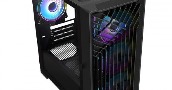 Vida Cyclone Black ARGB Gaming Case w/ Glass Window, Micro ATX, 4x ARGB ...